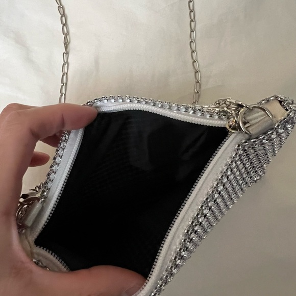 Bags | Silver And Blue Sequence Handbag With Chain | Poshmark